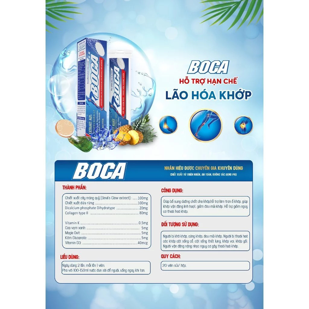 [1 Box OF 20 TABLETS] BOCA bone and joint effervescent tablets ...