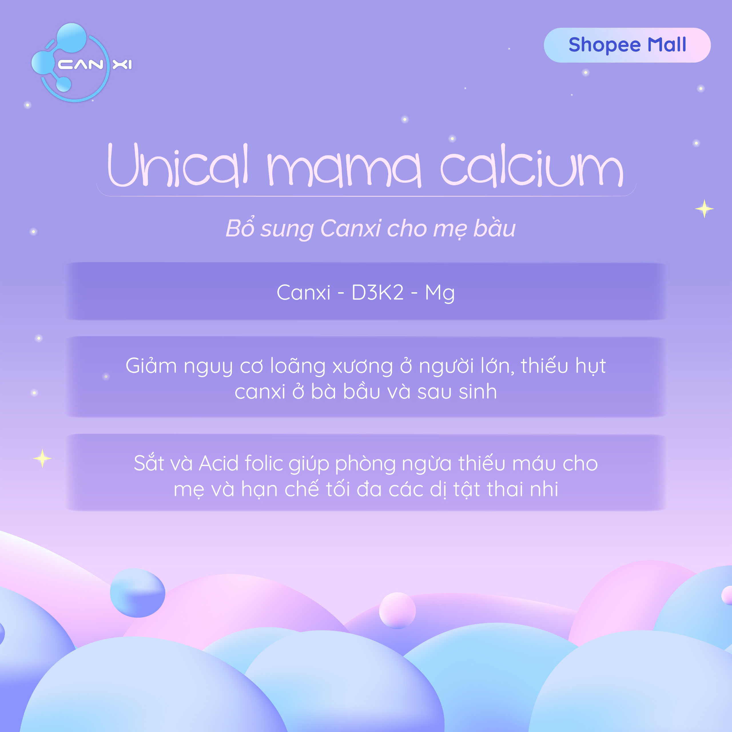 Unical Mama Calcium helps supplement Calcium, Vitamin D3K2, Iron for ...