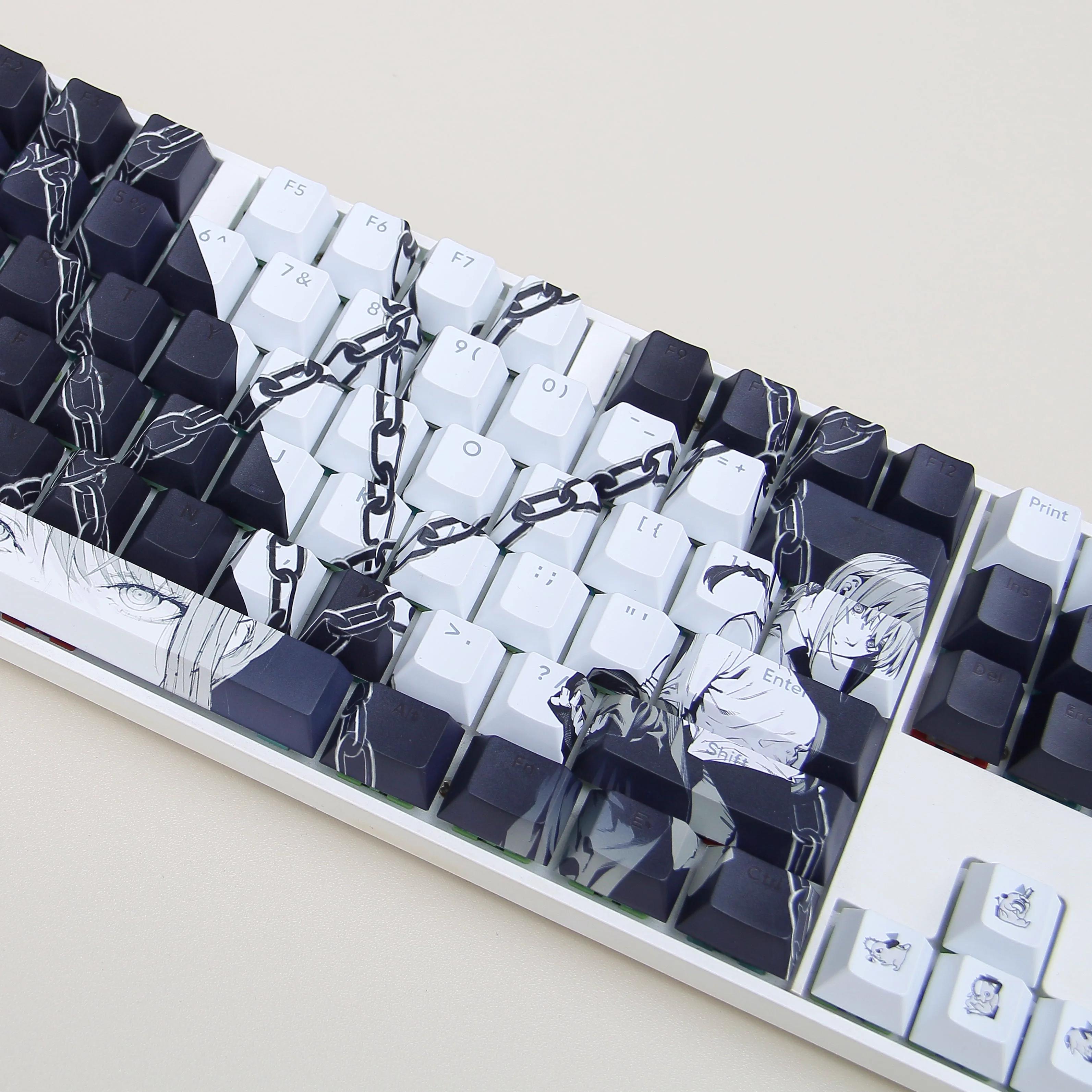 Chainsaw Man Makima thick PBT Keycap through led in dyesub 5 sides 133 ...