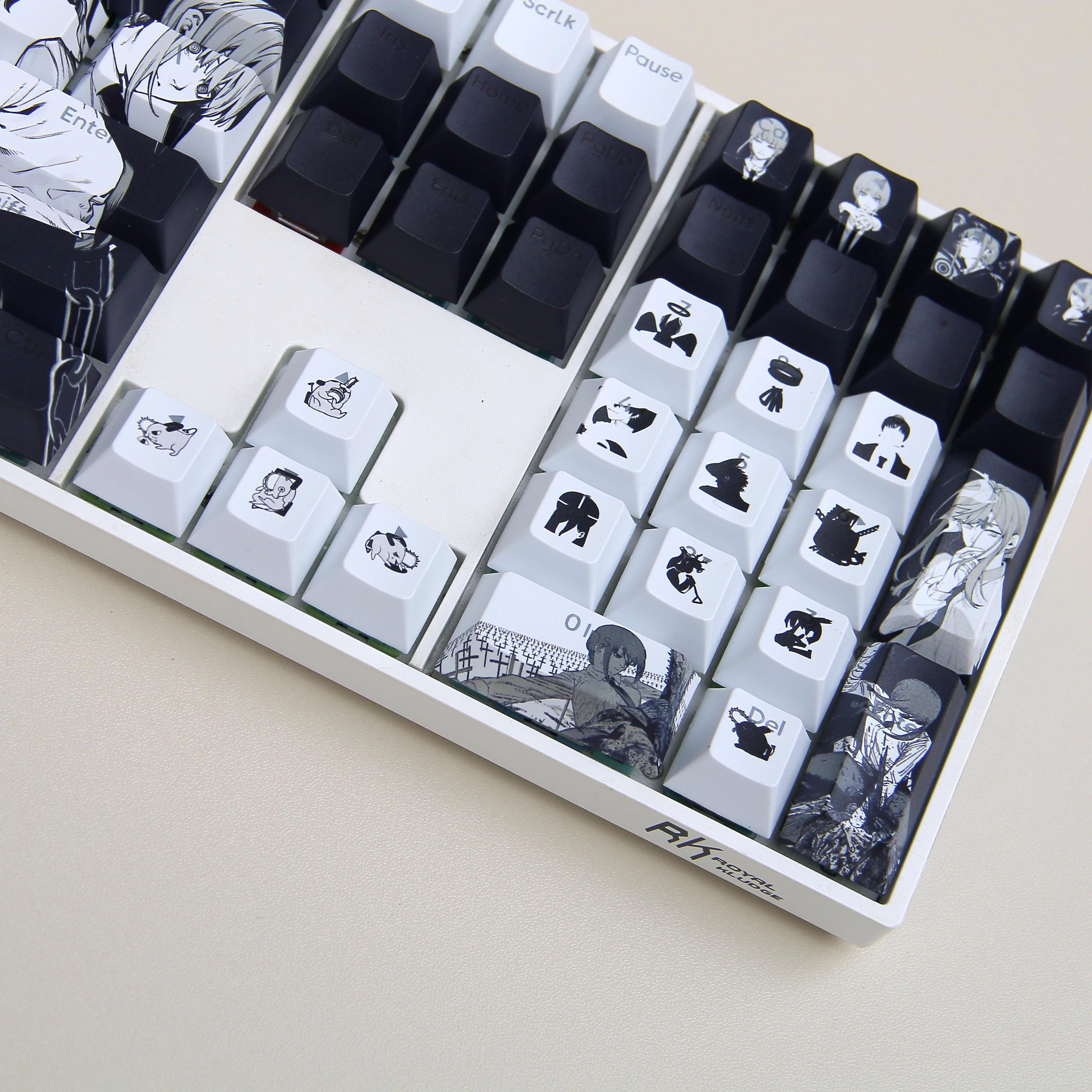 Chainsaw Man Makima thick PBT Keycap through led in dyesub 5 sides 133 ...