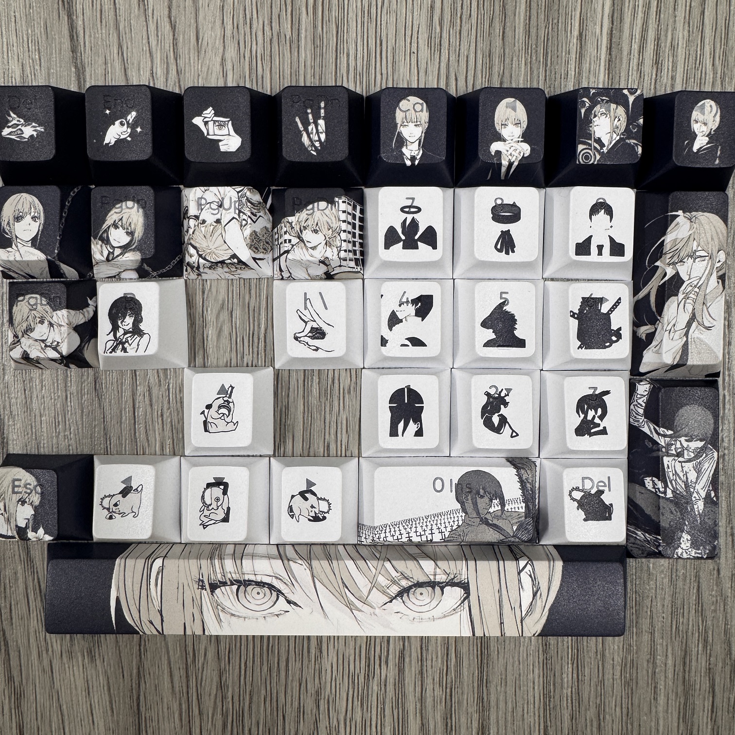 Chainsaw Man Makima thick PBT Keycap through led in dyesub 5 sides 133 ...