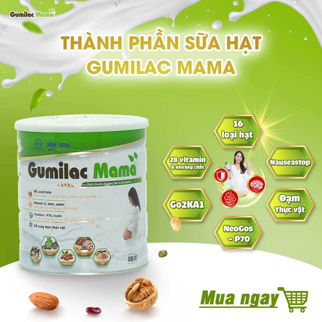 [650G Box] GUMILAC MAMA Nut Milk 100% Vegetable Protein For Pregnant ...