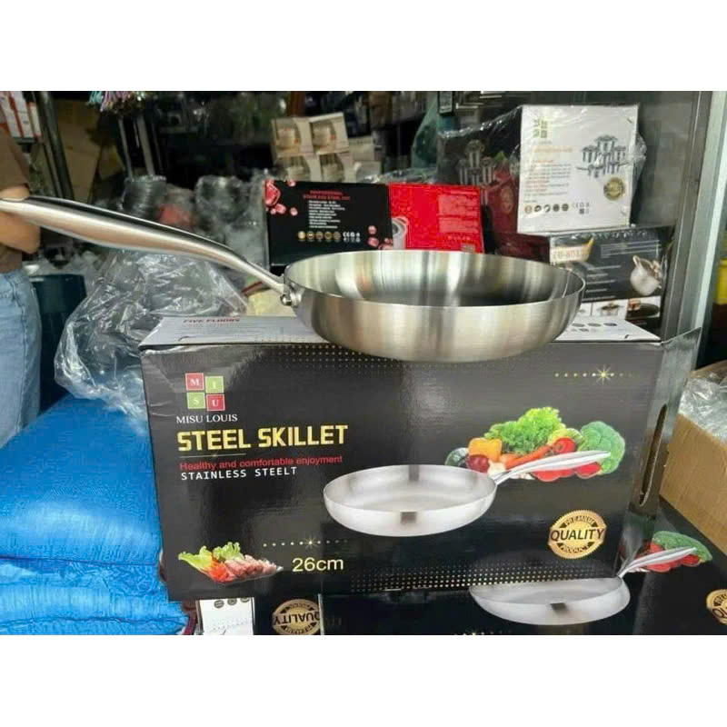 Misu Louis Instant Cast Stainless Steel Pan for Multi-Purpose Frying ...