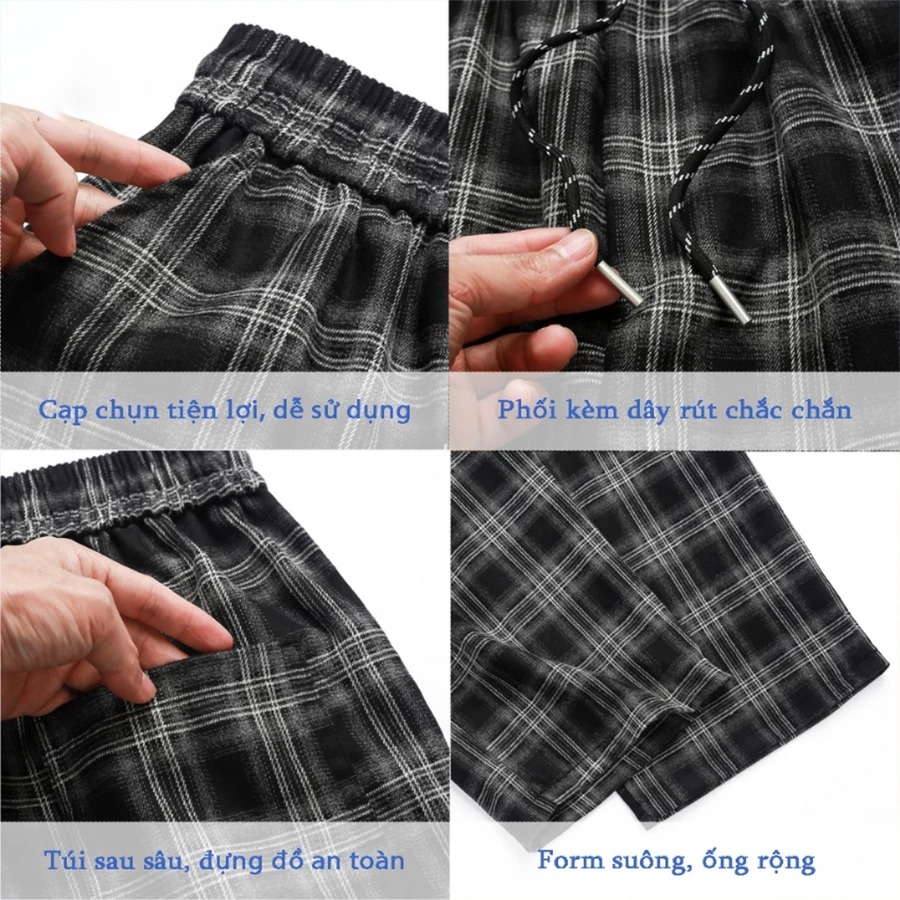FABUMAN Men's and Women's Wide Leg Plaid Pants, Straight Shape, EASY TO ...