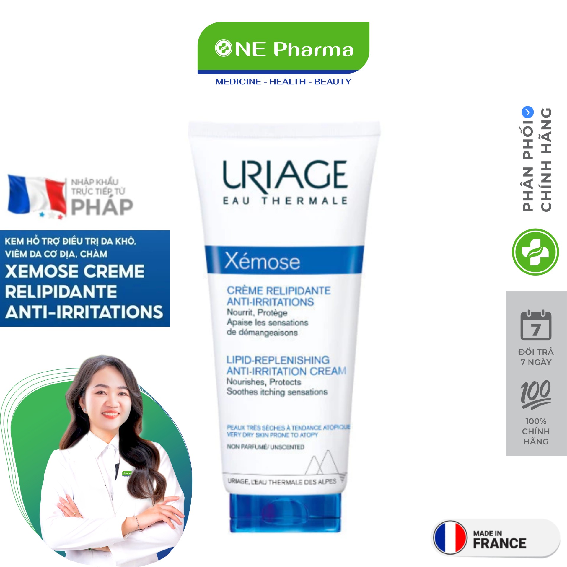 Cream for Dry Skin, Atopic Dermatitis, Eczema – Uriage Xémose Crème ...
