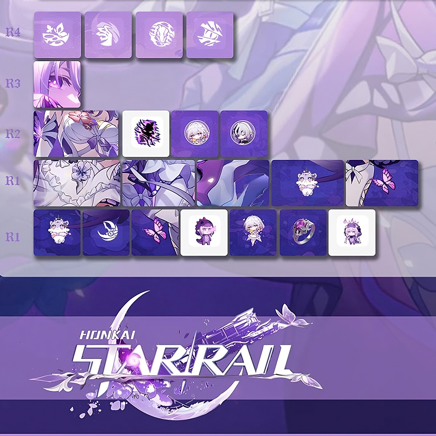 Honkai Keycap: Star Rail Castorice thick PBT through led in dyesub 5 ...