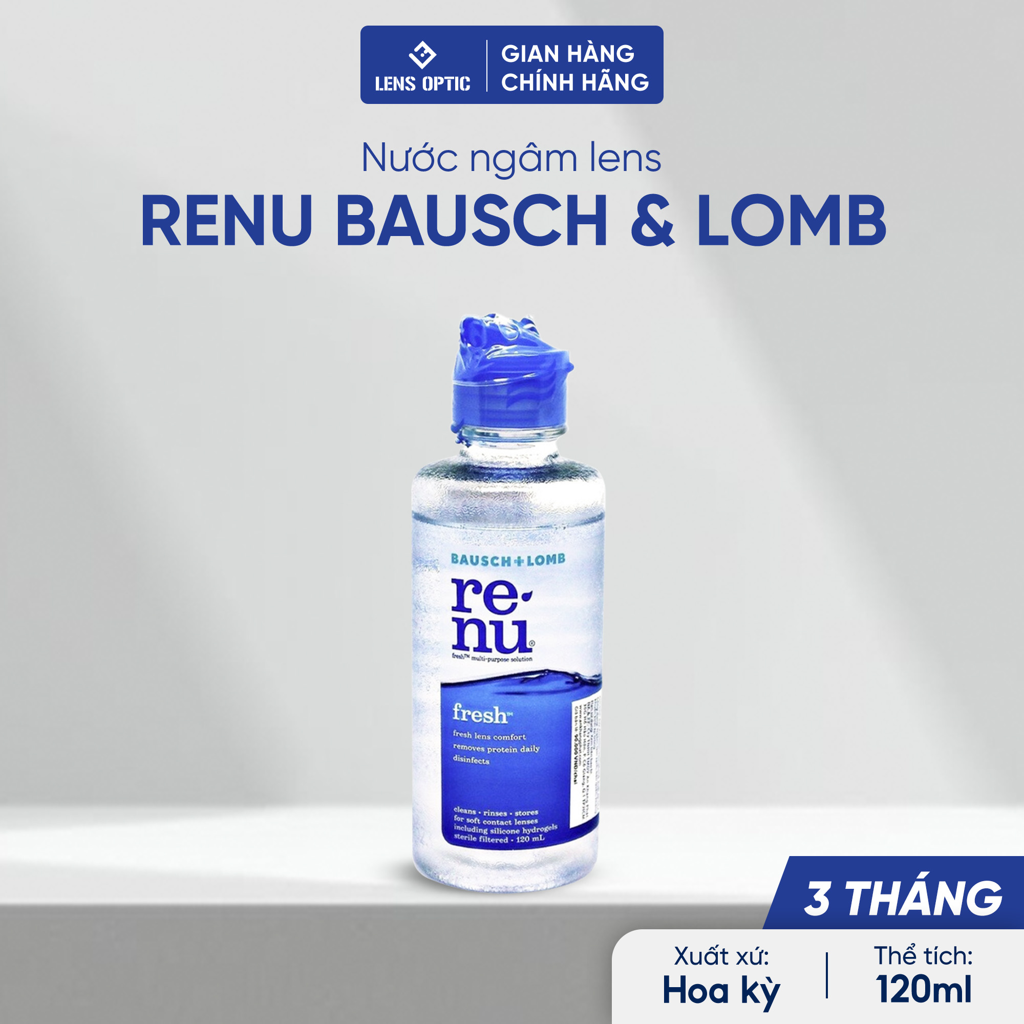 Renu BAUSCH LOMB contact lens soaking water, soft lens cleaning ...