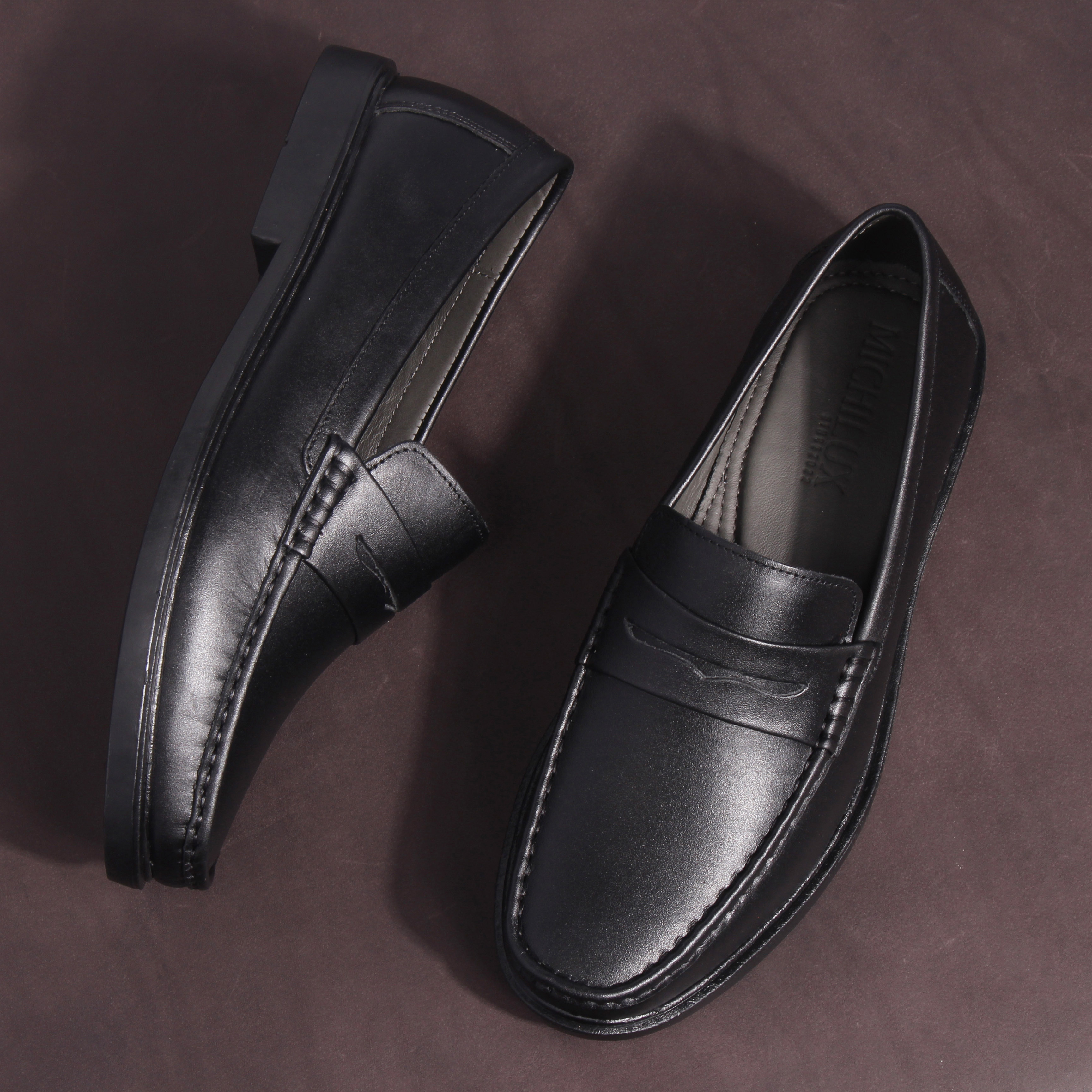 MICHILUX Genuine Cow Leather Penny Loafer CIEPL Shoes Black | Shopee ...