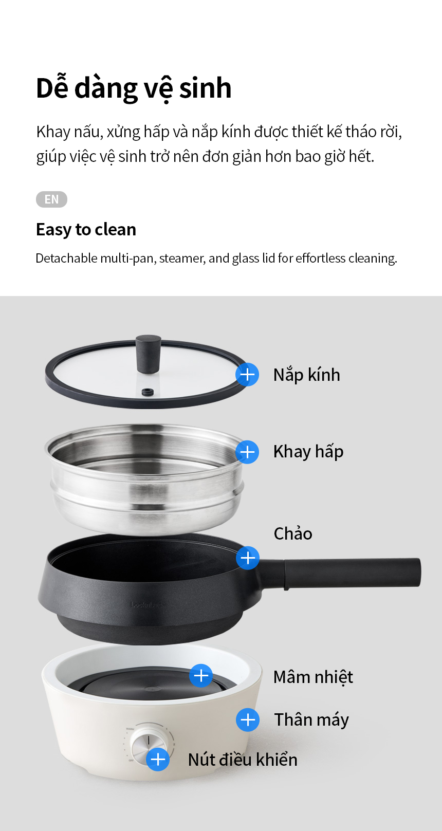 LocknLock 2L 4-in-1 Multifunctional Electric Pot EJP421WHT, Genuine ...