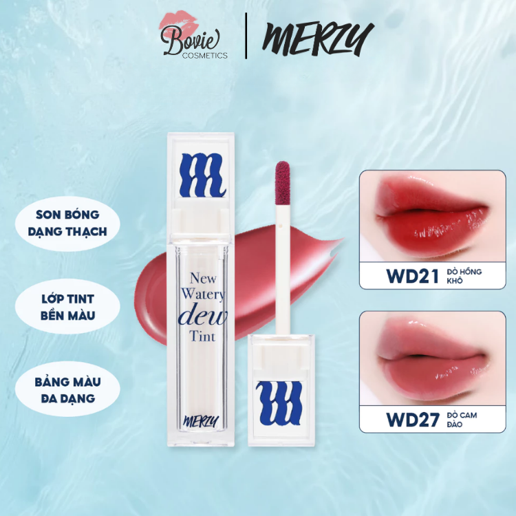 [NEW Dew] Merzy The Watery Dew Tint Korean Glossy Lipstick, Long Lasting for Plump, Moisturized ...