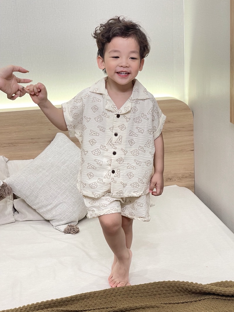 BATALA KIDS summer outfit, BROWN BEIGE PATTERN CLOTHING SET in 2 cute ...