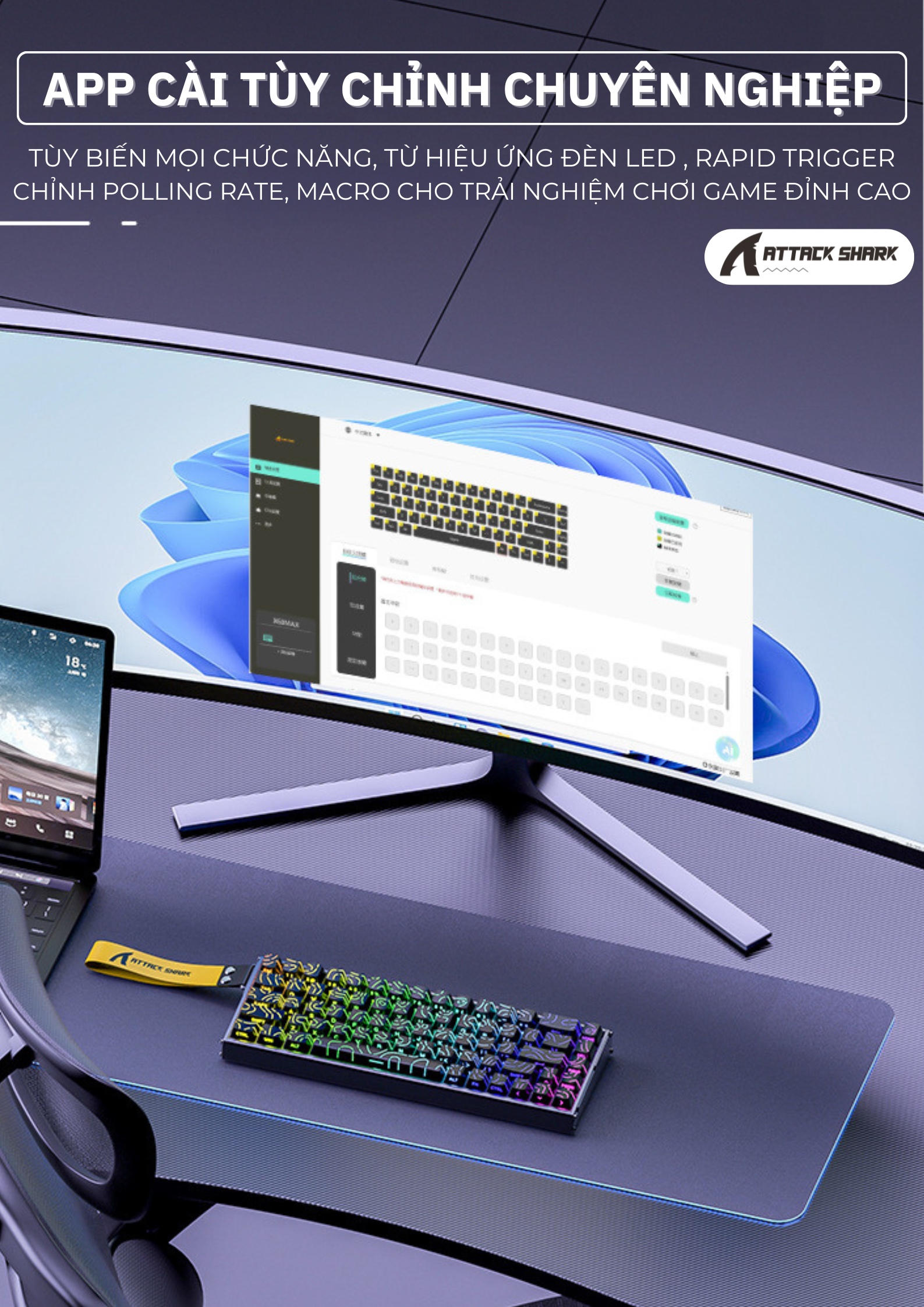 Attack Shark X68MAX Premium Mechanical Keyboard - CNC Aluminum, Rapid ...