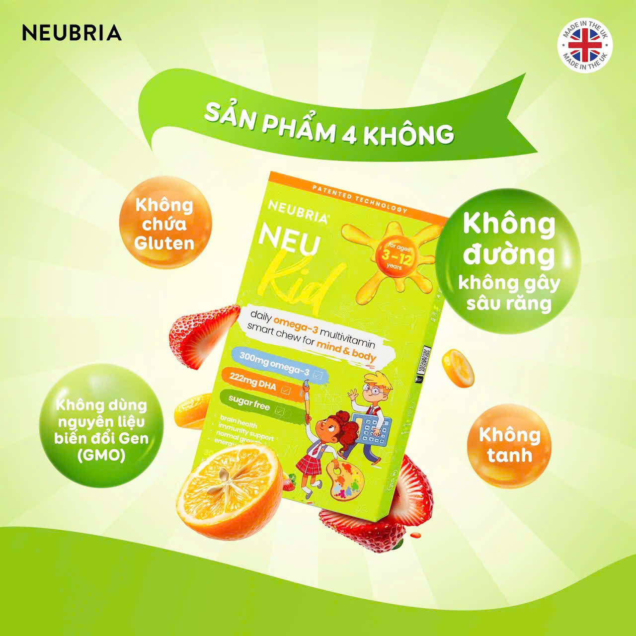 Neubria Neu Kid multivitamin + Omega 3 supplement helps your baby ...