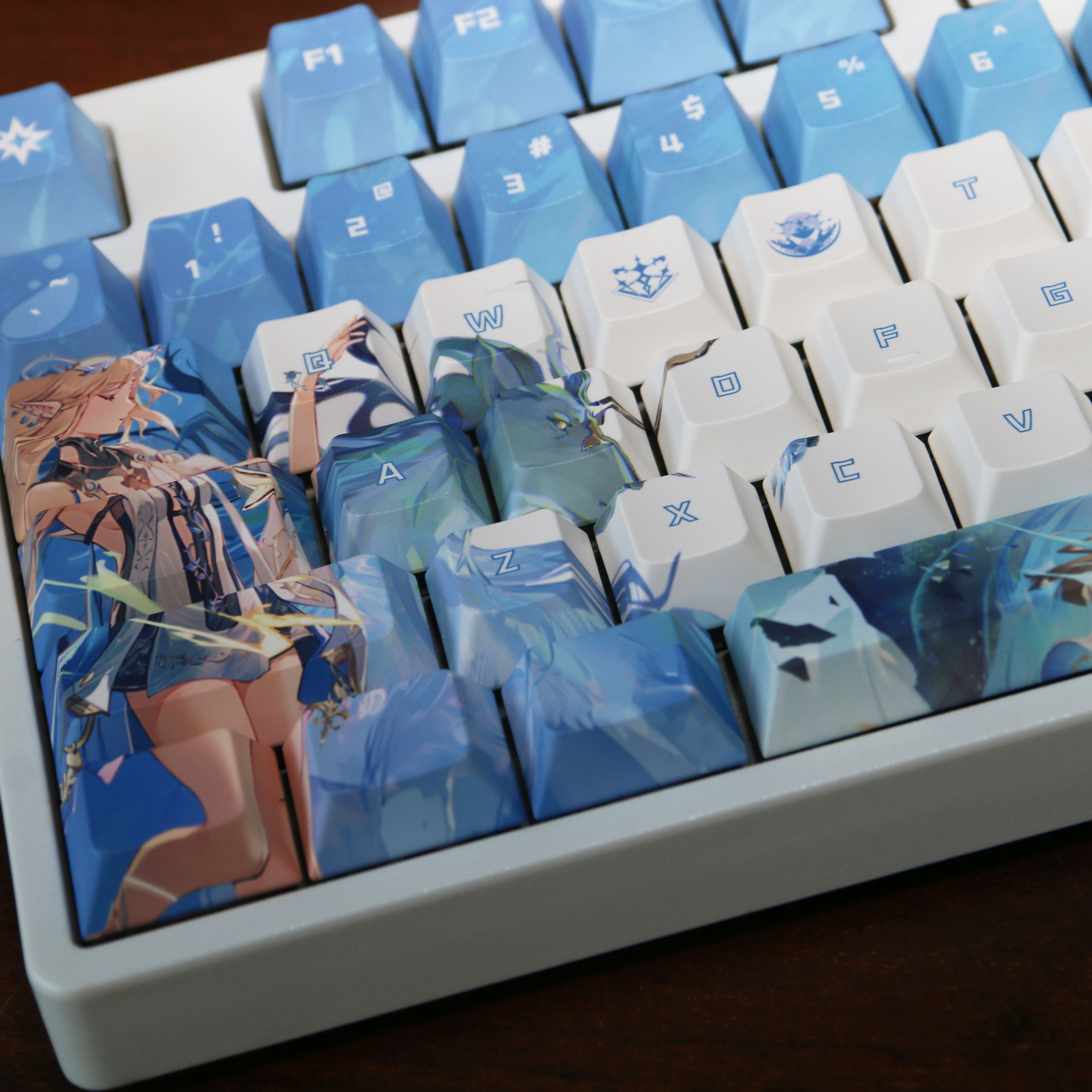 Wuthering Waves Cartethyia thick PBT Keycap through led in dyesub 5 ...