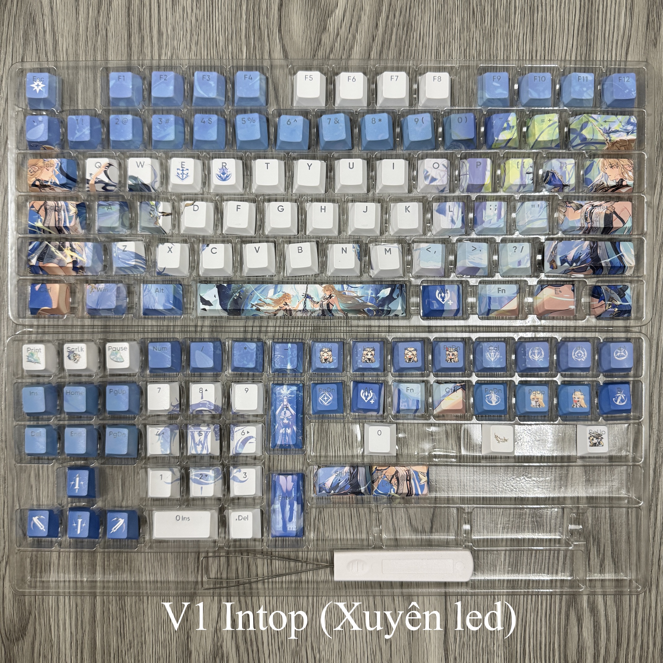 Wuthering Waves Cartethyia thick PBT Keycap through led in dyesub 5 ...