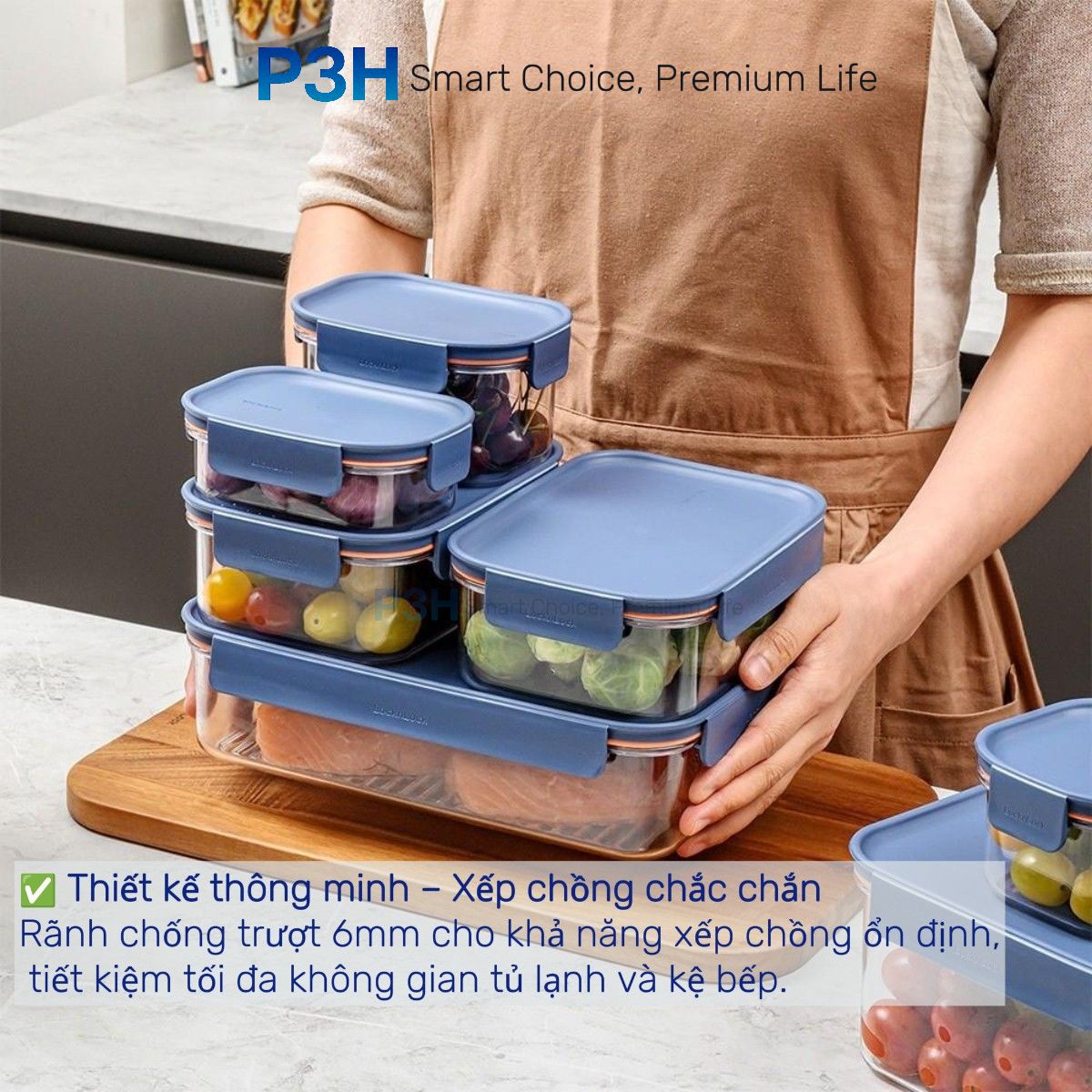 Food storage box with handle Lock&Lock 4.8L Bisfree Modular made of ...