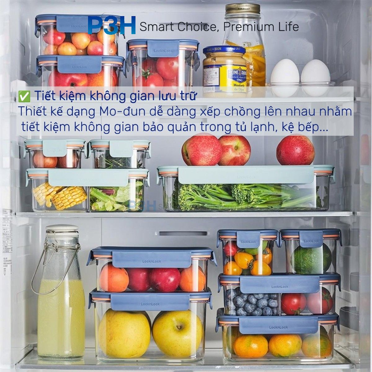 Food storage box with handle Lock&Lock 4.8L Bisfree Modular made of ...