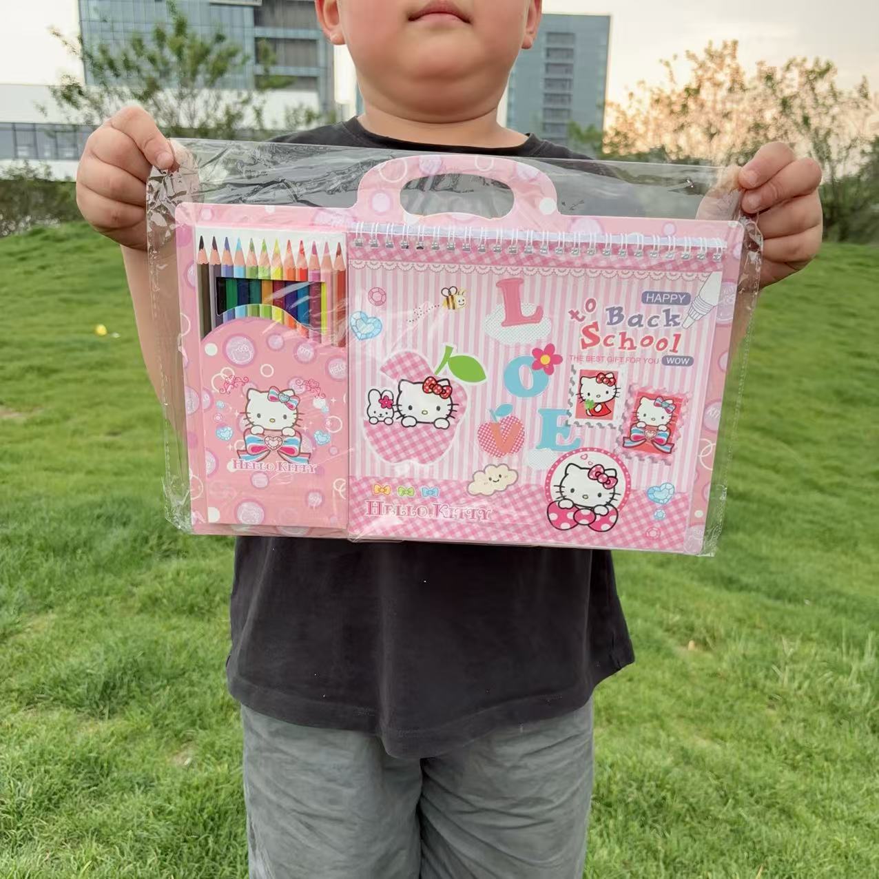 Coloring book Set with Capybara Sanrio Panda themed watercolor pencils ...