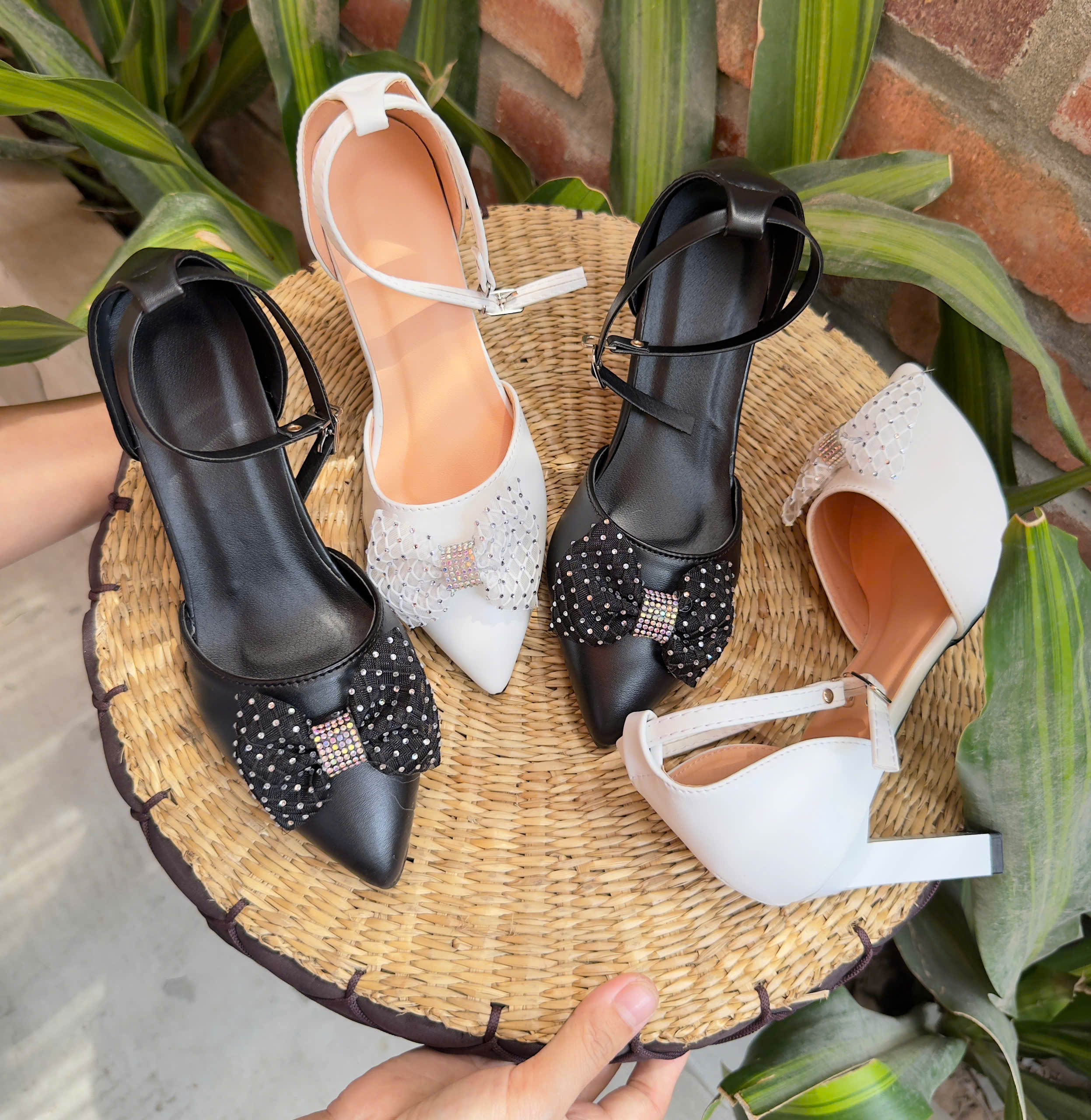 Women's High Heels with Mesh Bow, 9P Platform Heel Shoes for Women to ...