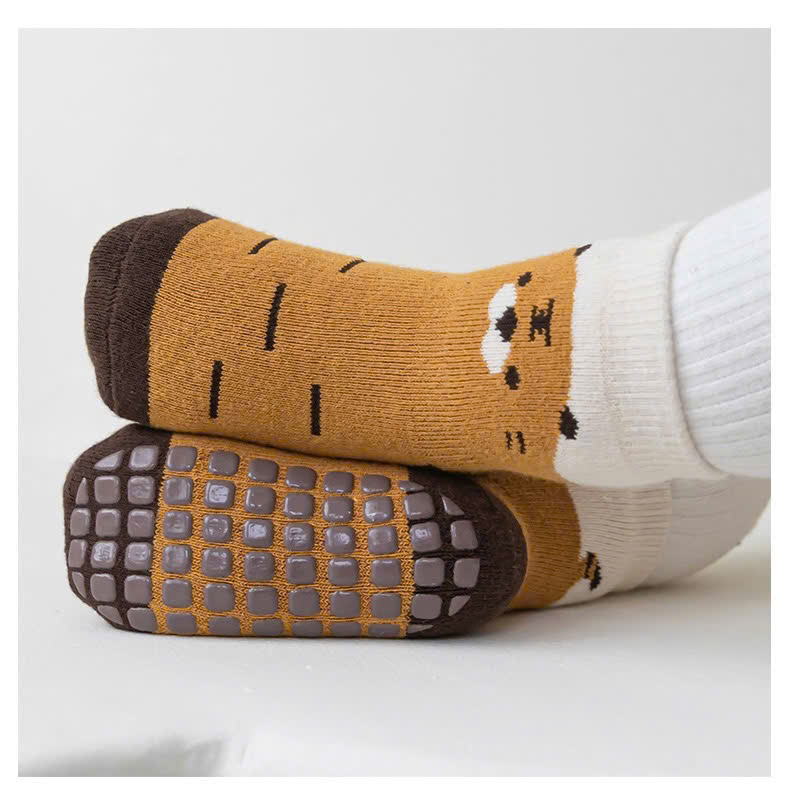 Set of 5 Pairs of Anti-Slip Cotton Socks for Newborns with Super Lovely ...