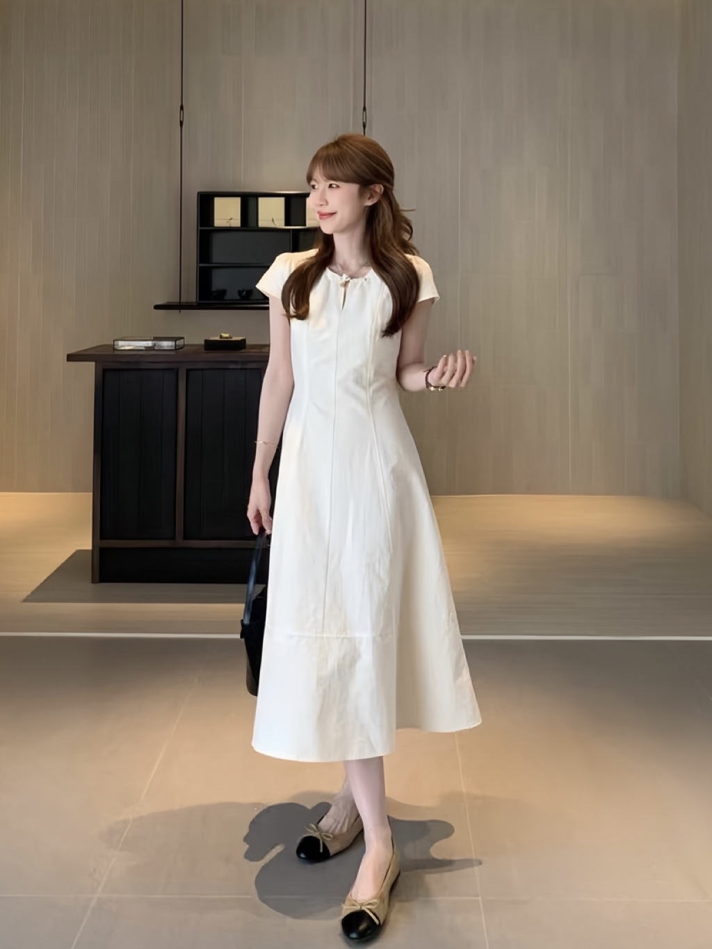 Lily.clothes- Long linen Dress short sleeve with feminine buttons Lily ...