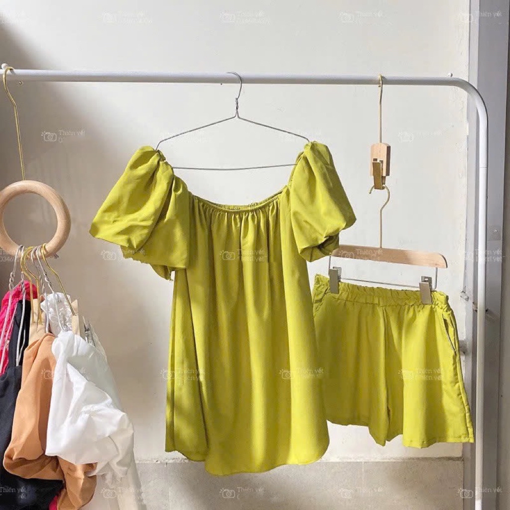 [Shirt-Pants-Set] Off-the-shoulder shirt, off-the-shoulder babydoll for ...
