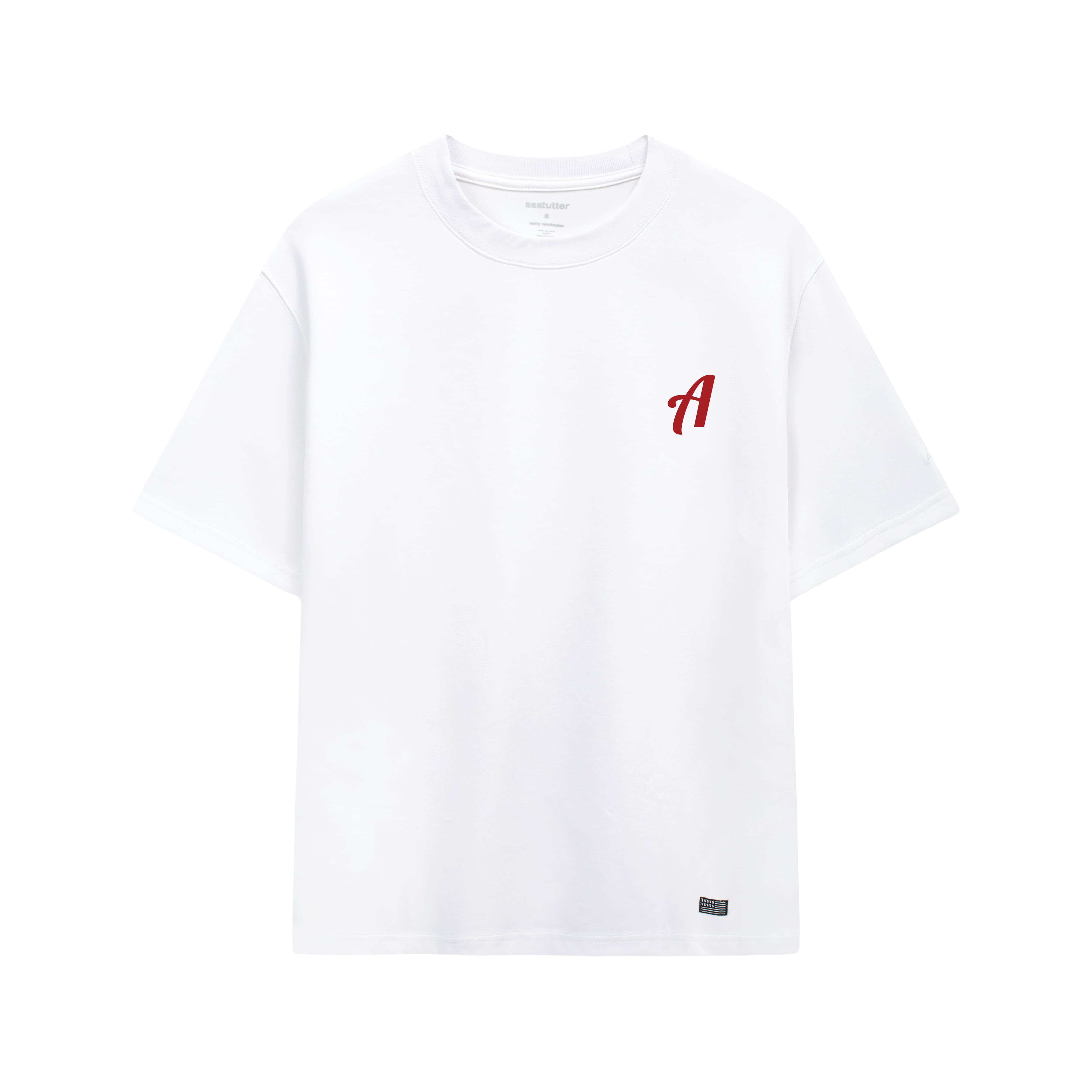 Heat-printed letters on shirts by name with paper cards containing ...