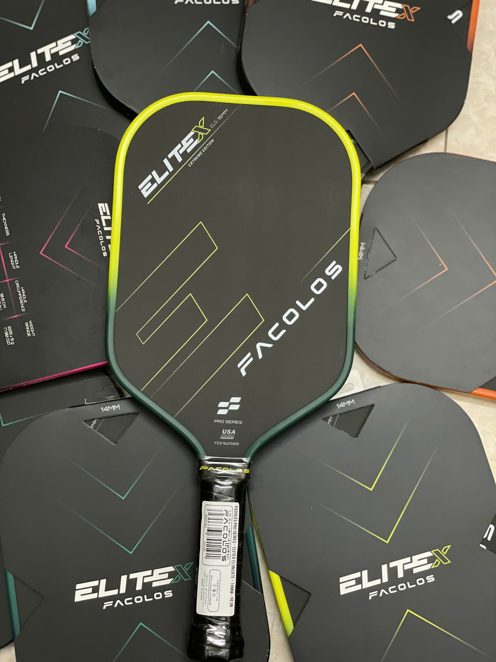 Genuine Facolos Elite X Elongated elg Pickleball Racket – Premium Paddle 5 Colors | 14mm & 16mm ...