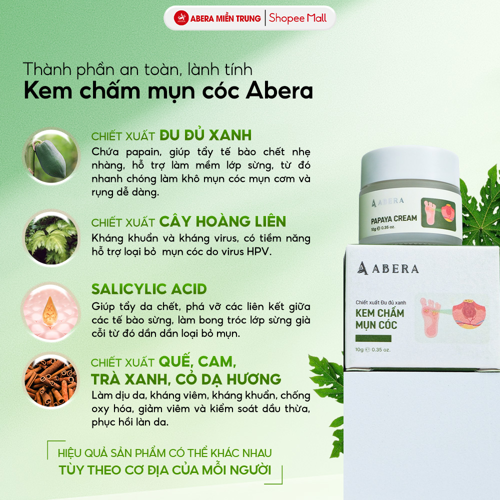 Abera Papaya Wart Reduction Support Cream – Contributes to Remove Dead ...