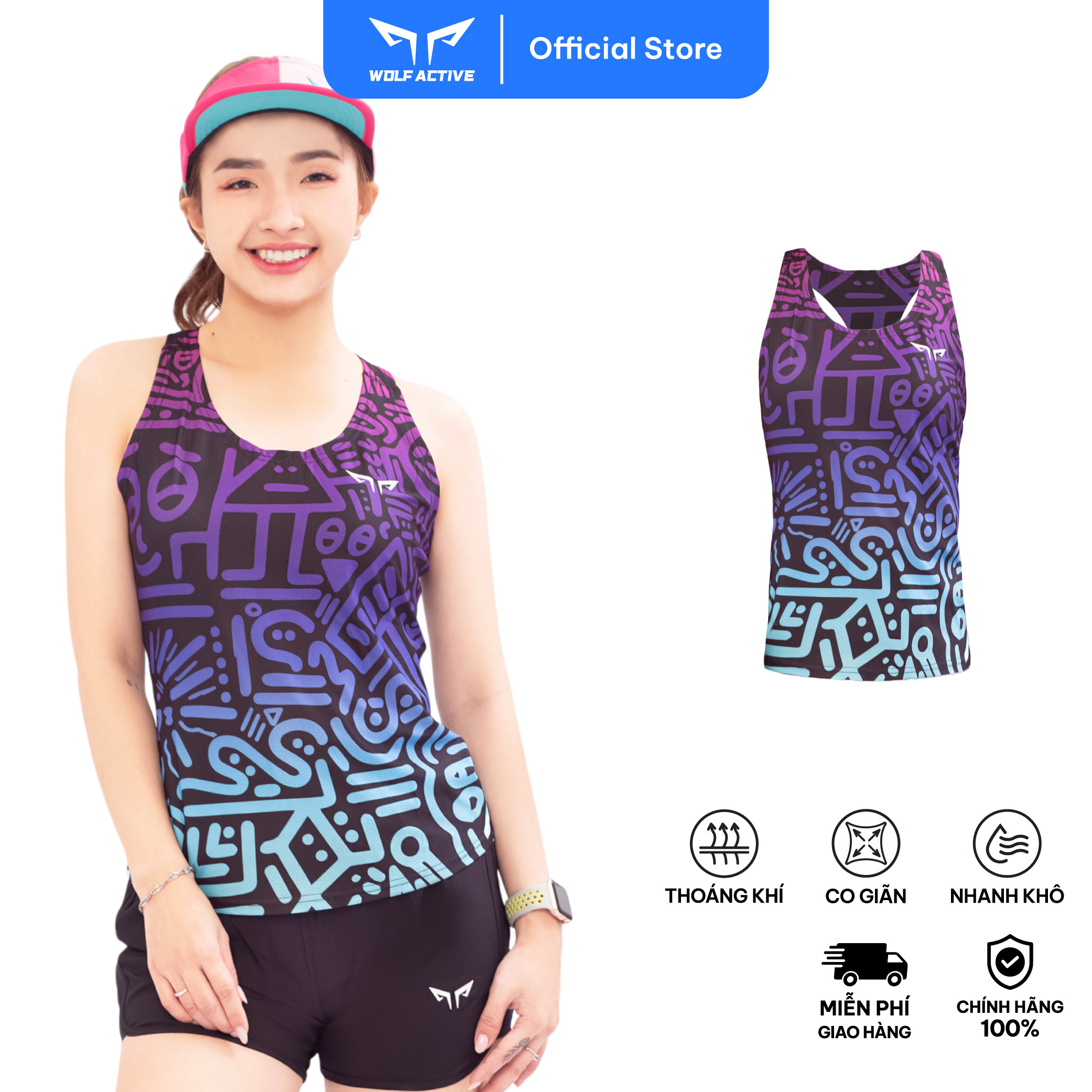 Wolf Active Fun Women's Running Singlet 1 107, Running Tank Top ...