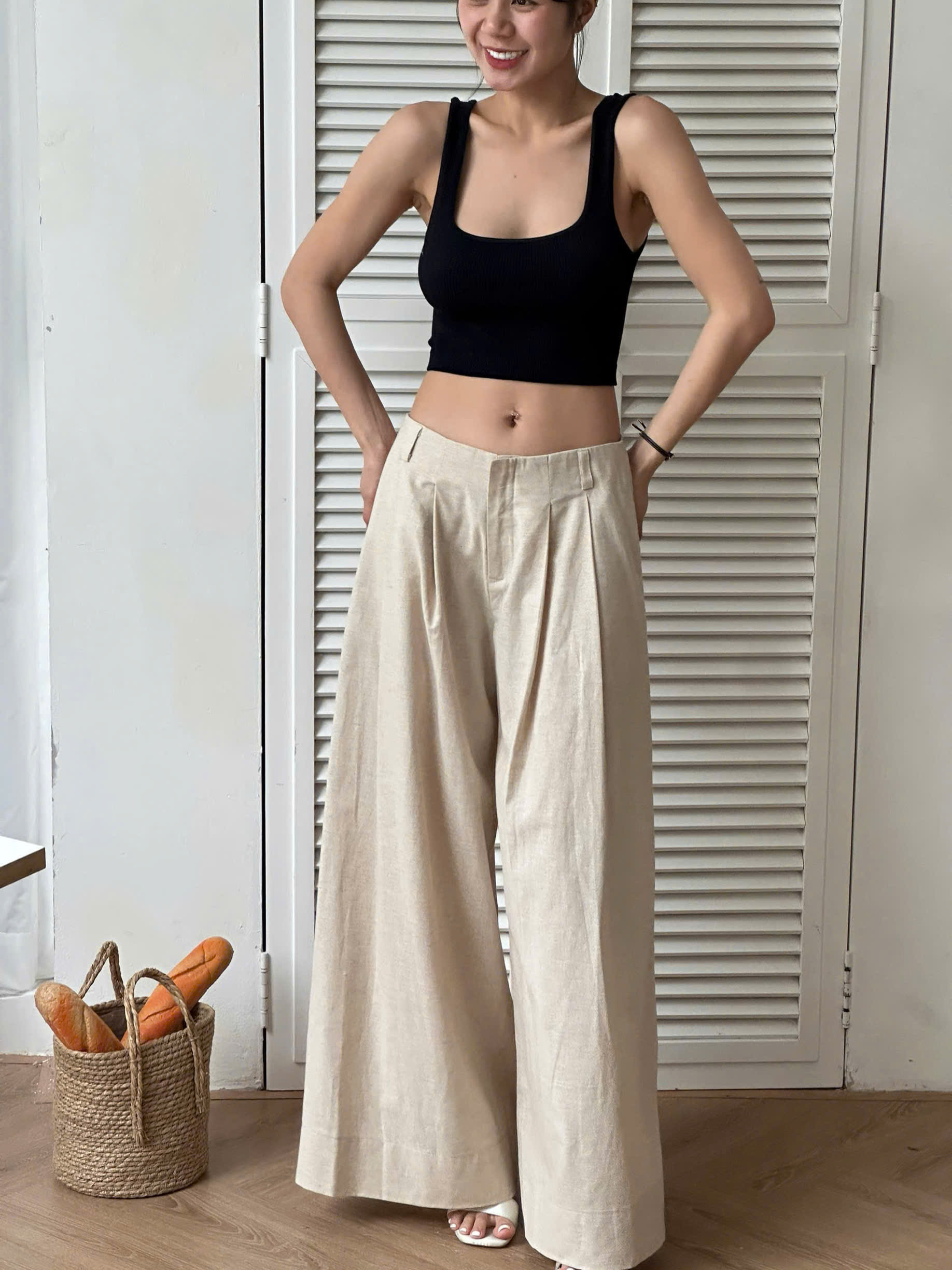 Jose Pants - stock linen wide-leg Pants (Original Photo) | Shopee Malaysia