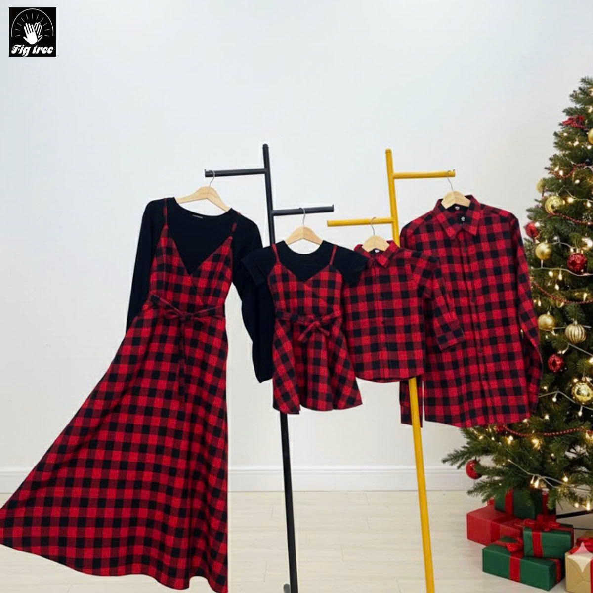 New Hottrend Fig Tree Red Checkered Family Outfit Set for Party, Men's ...