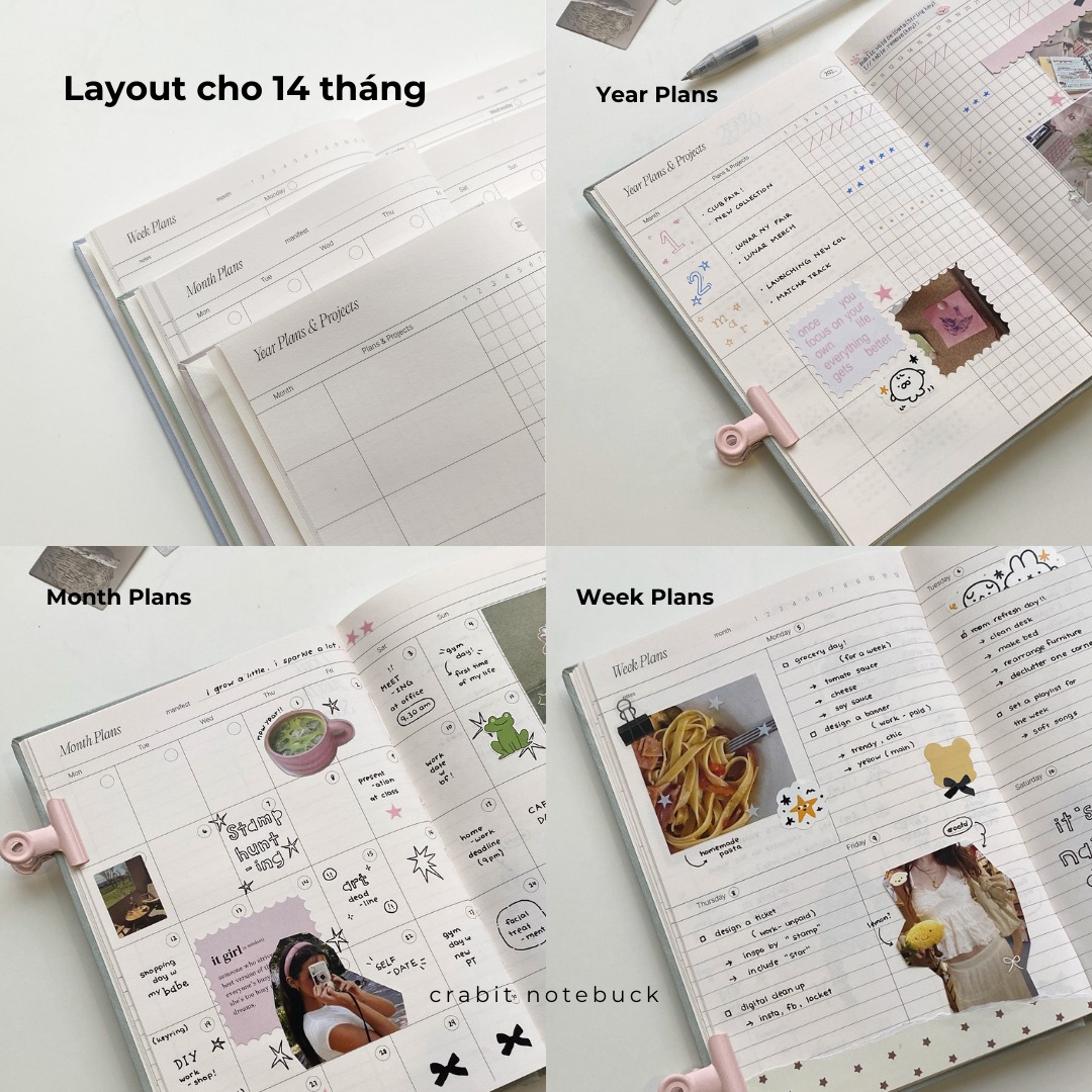 Planner calendar book 2026 size A5 12-month Planner Crabit The Unfold ...
