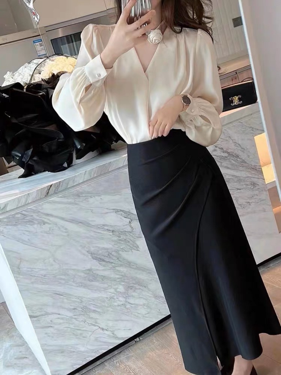 V344 OXATYL chic and youthful fishtail skirt in front, elegant to wear ...