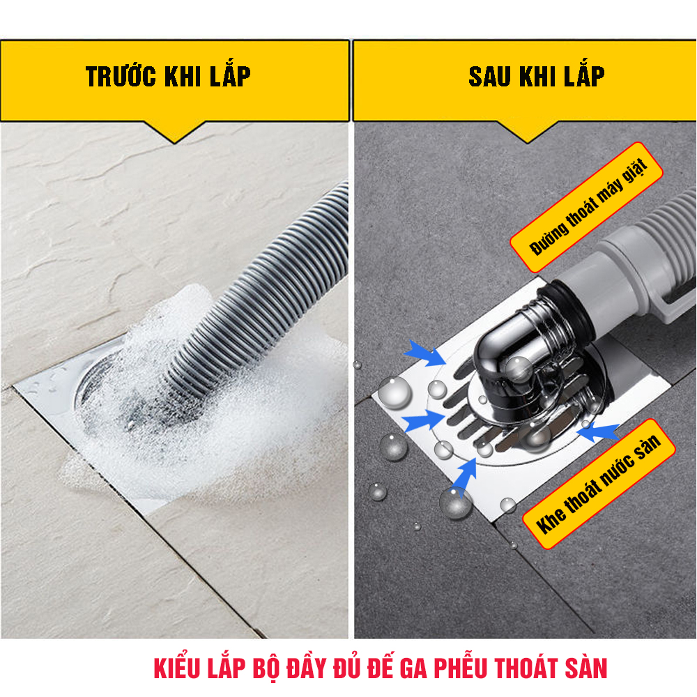 Stainless steel floor drain gas cover with washing machine drain hole ...