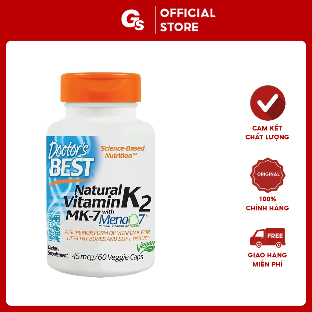 Doctor's Best Natural Vitamin K2 with MenaQ7 oral tablet (45mcg ...