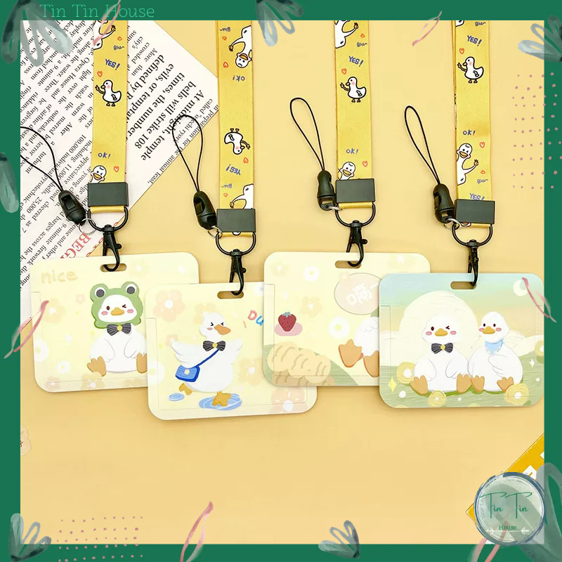 Card strap and horizontal card holder for students and staff with cute ...