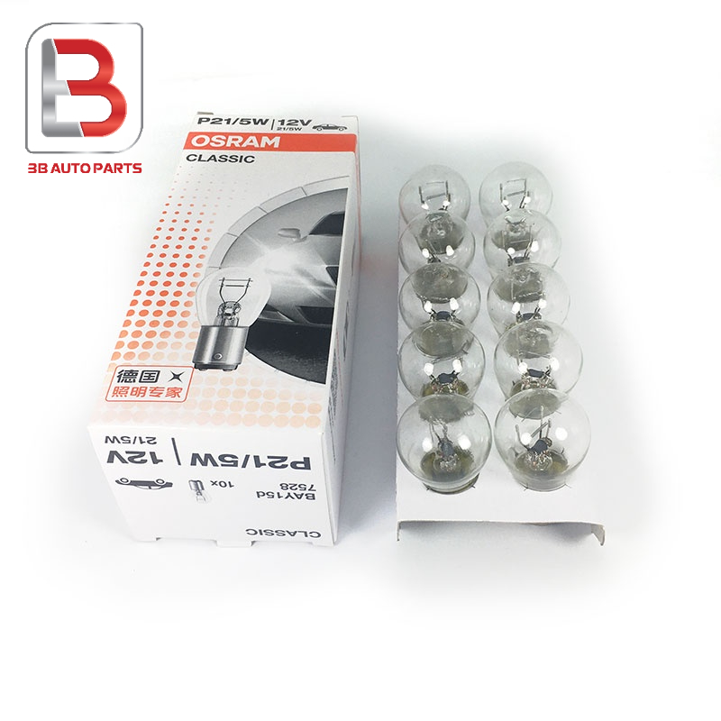 Osram CLASSIC P21/5W 12V 21W 2-pin tail light bulb (skewed legs) - Box ...