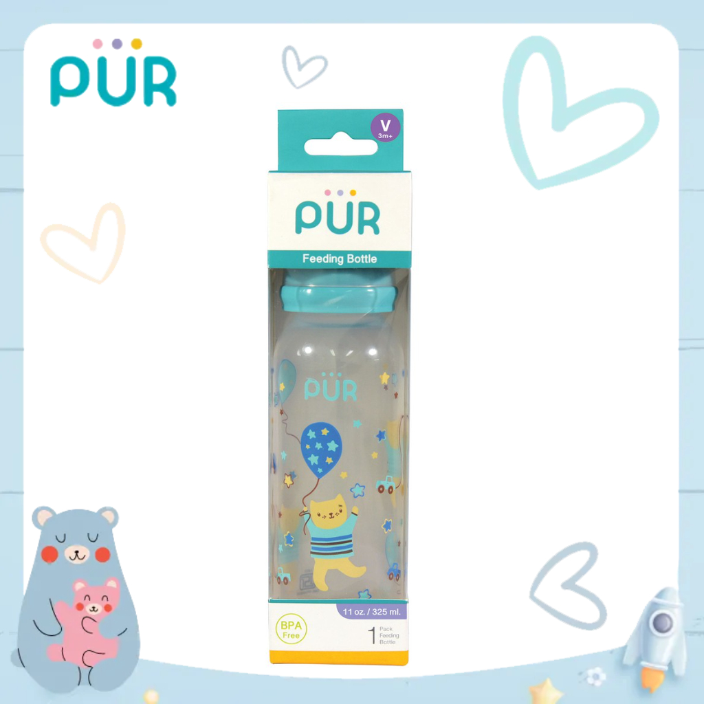 Pur milk bottle large 325 ml PP plastic, 1 nipple Change flow in the ...