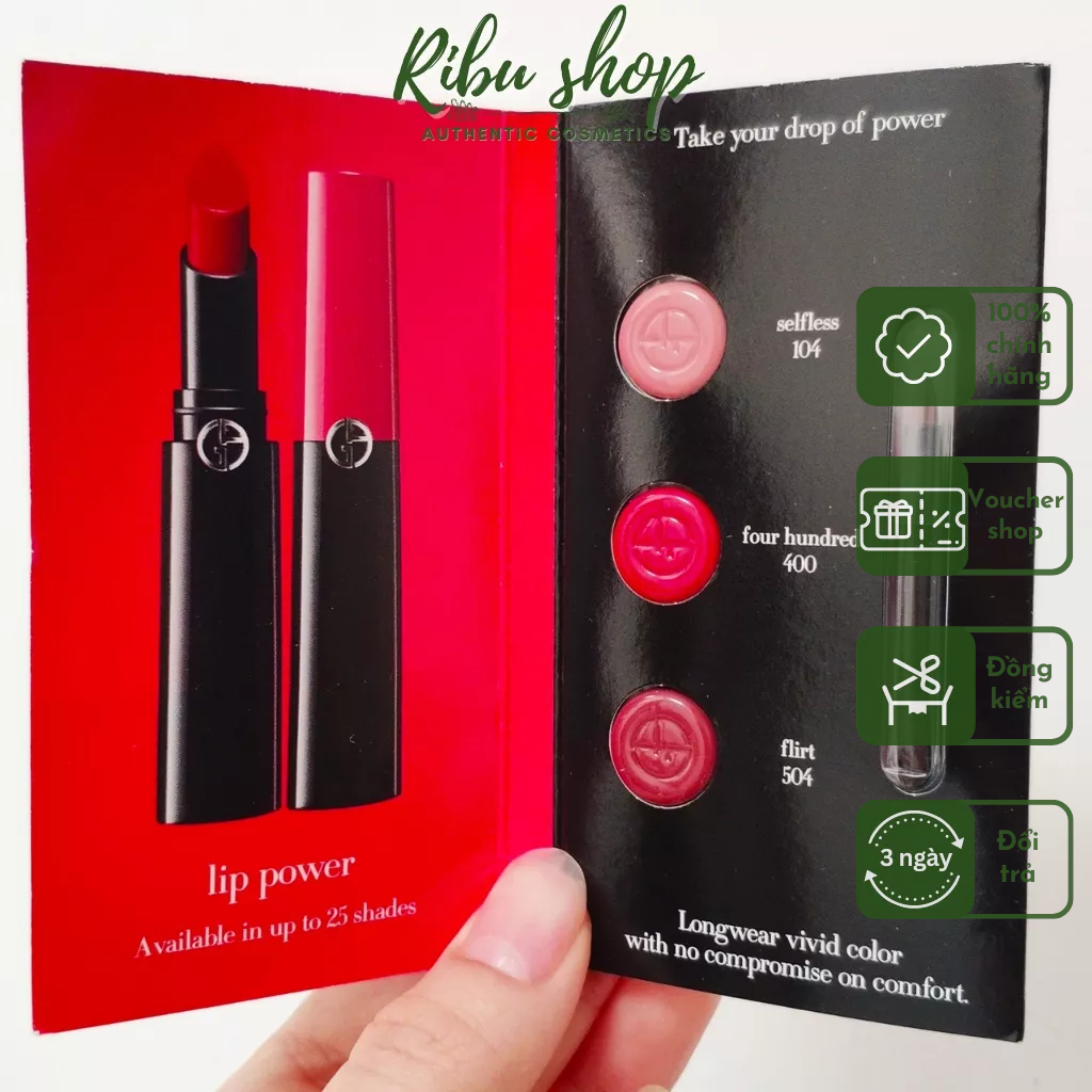 Giorgio Armani lip power longwear vivid color lipstick sample 3 boxes - Ribu shop | Shopee Malaysia