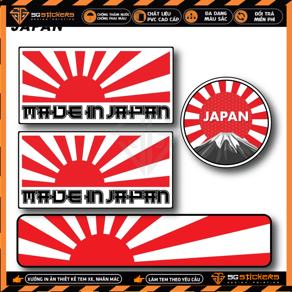 Japan Flag Logo Car Stickers for Motorcycles, Electric Vehicles ...