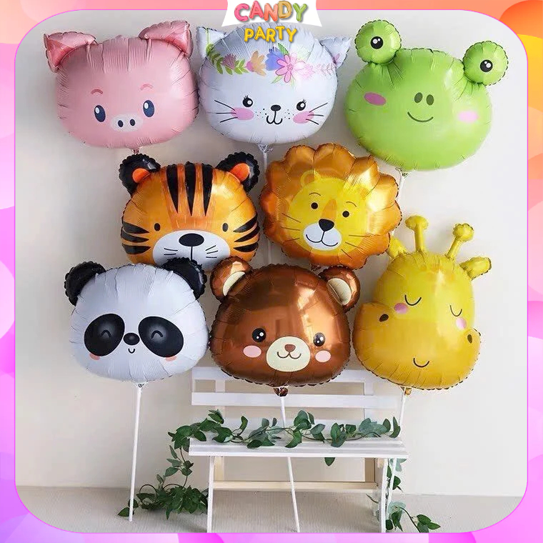 Aluminum balloons shaped like animal faces, animals, tigers, cats ...