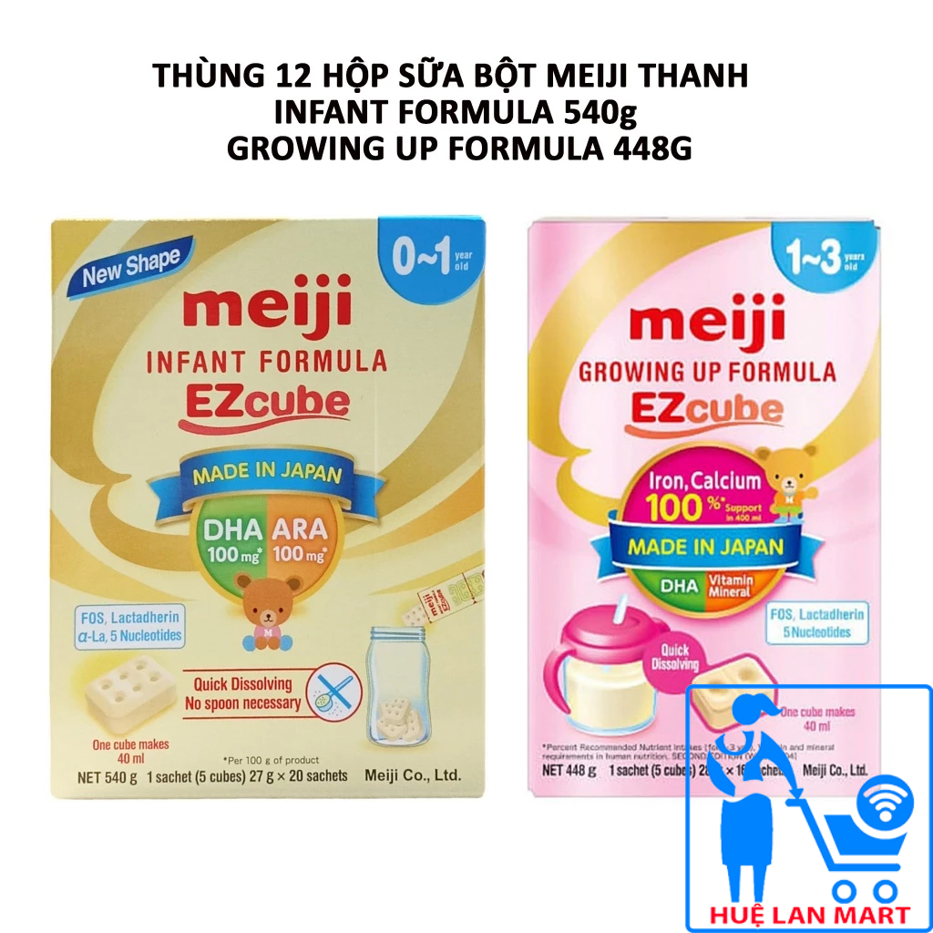 1 Carton Of MEIJI Bar Milk Powder INFANT FORMULA 423G / GROWING UP FORMULA 448G (Box Of 12 Boxes ...