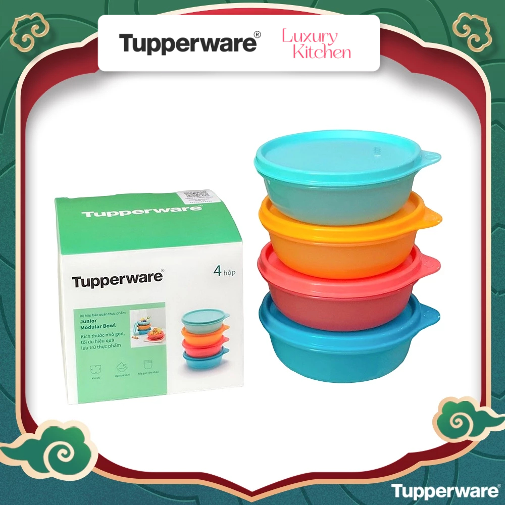 (New) Set Of 4 Round Boxes To Preserve Food 300ml Genuine Tupper ...