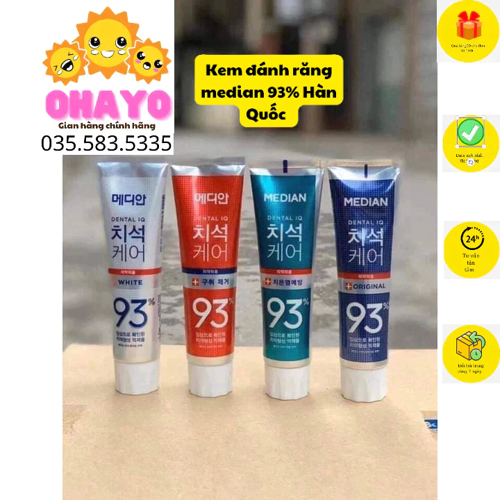 Median 93% Korean toothpaste (genuine standard product), whitening ...