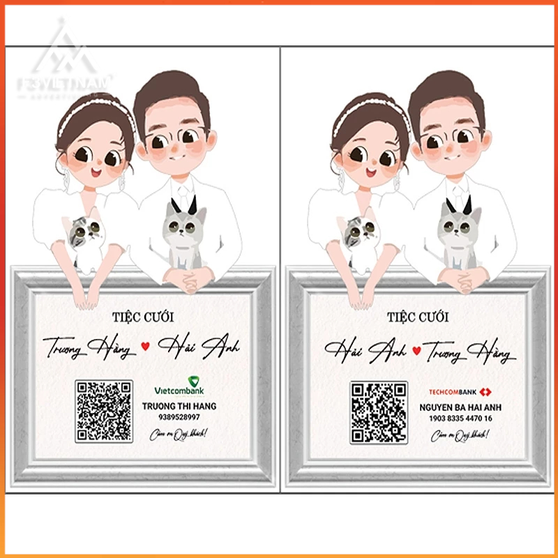 Qr Code Board Printed Beautiful Wedding Desk Account Information [With ...