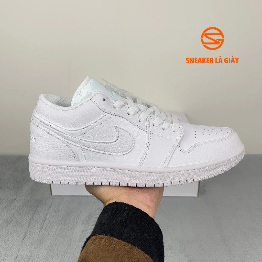 Air Jordan 1 Low Triple White Sneakers 553558-111 - Fullbox High-End ...