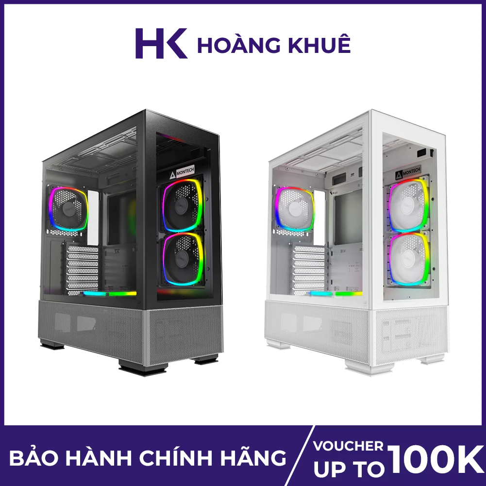 Computer Case with Fan Case Montech Sky Two black and white – | Shopee ...