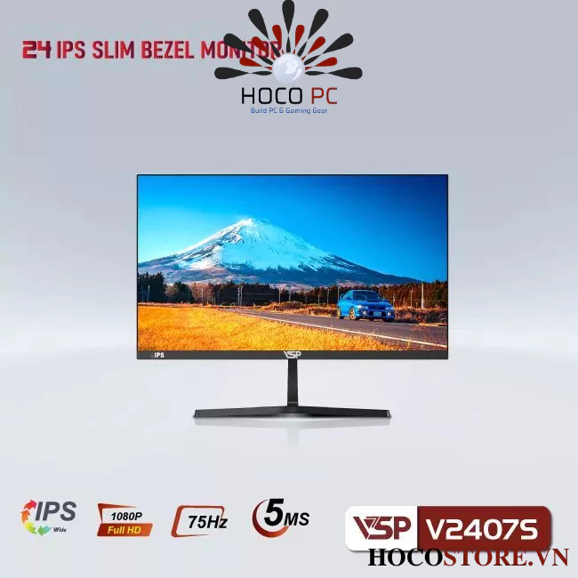 24" VSP V2407S Flat Screen, IPS 75hz Black - HOCO PC | Shopee Malaysia
