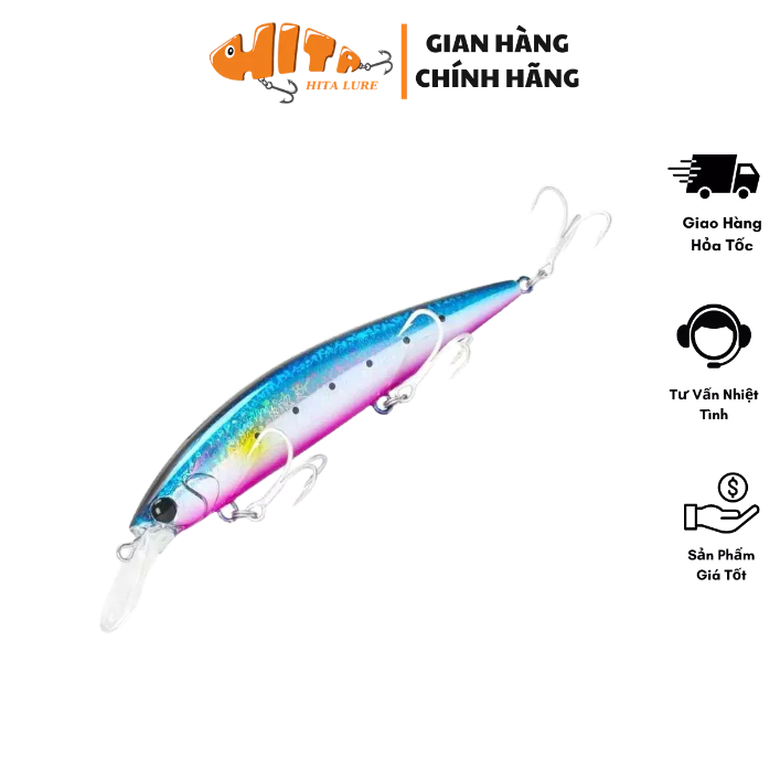Tsurinoya DW 125 Sinking Minnow lure specializes in fishing for rapids and sea geckos - Hitalure ...